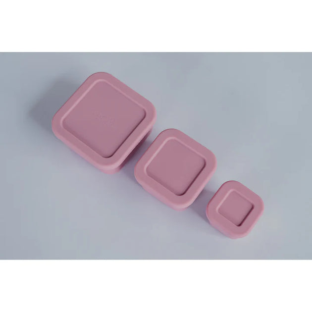 MINI BENTO BOX SILICONA SET X3 PALE MAUVE – tuntun.com.pe